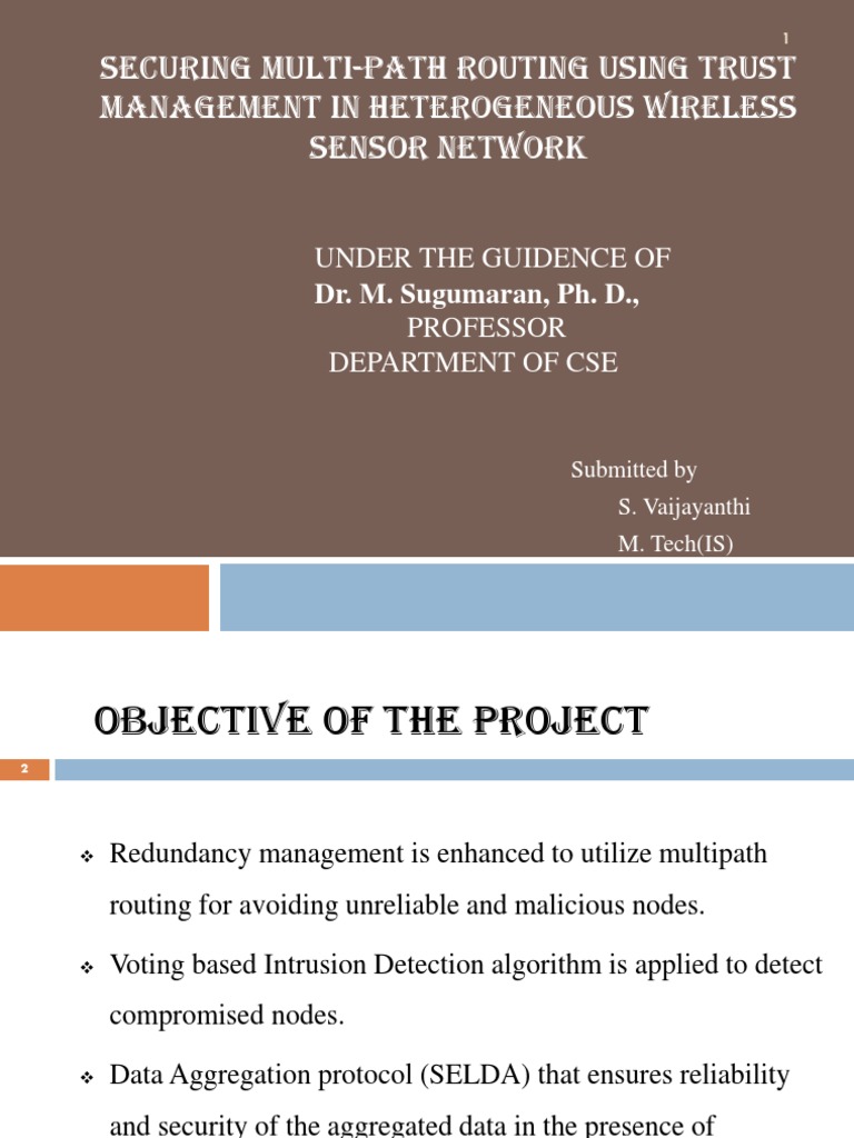 Securing Multi-Path Routing Using Trust Management in Heterogeneous Wireless Sensor Network ...