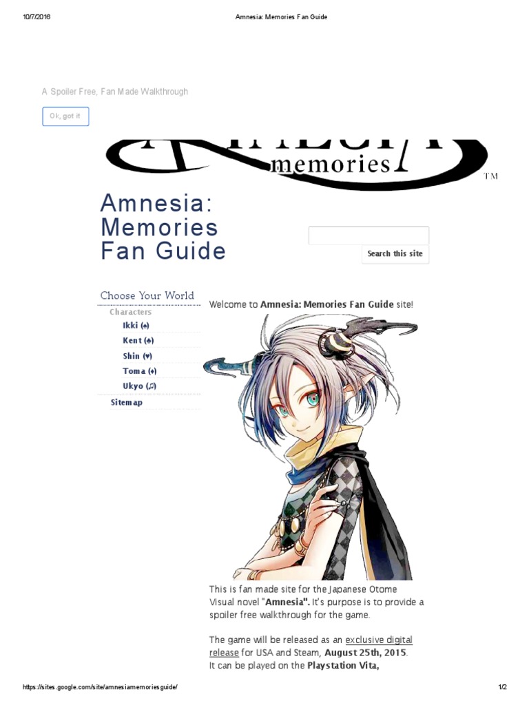 Amnesia - Memories Fan Guide | PDF | Video Game Development Companies ...