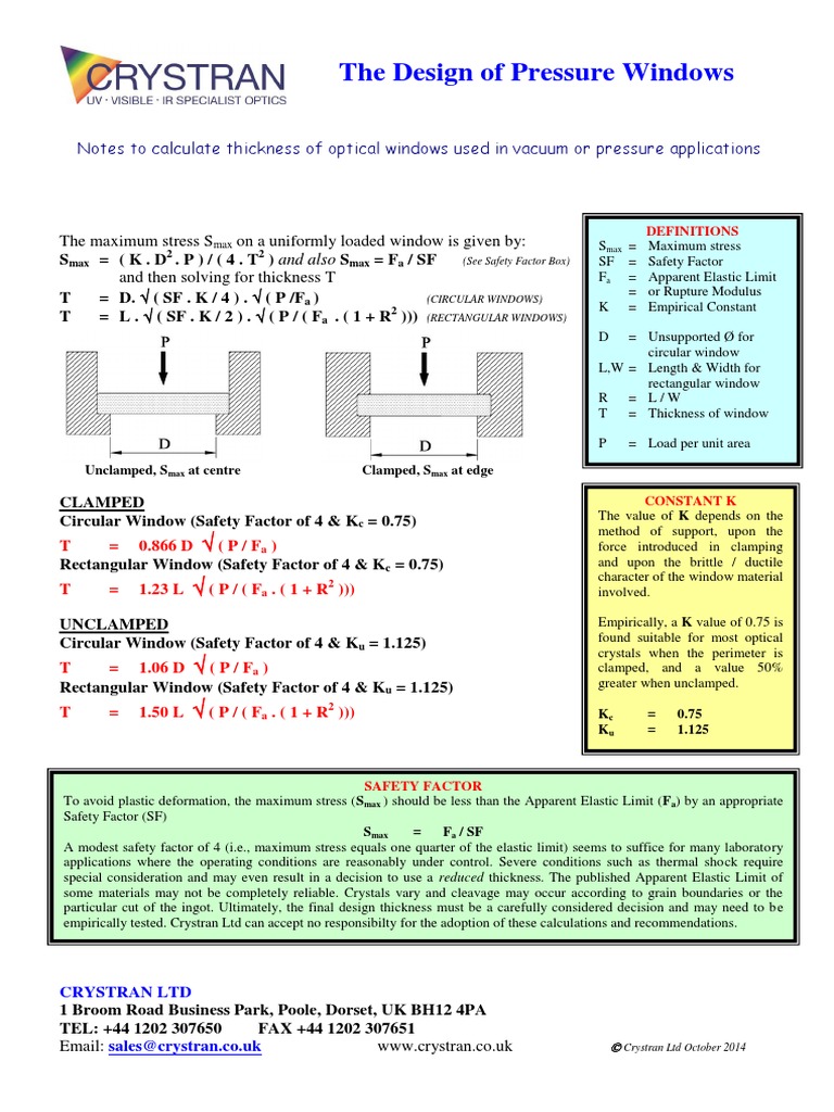 Design of Pressure Windows PDF | PDF | Pascal (Unit) | Deformation ...