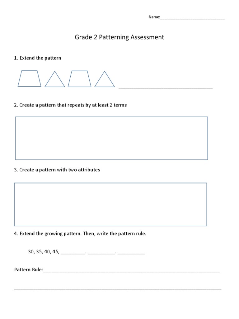 Valenzuela Erin Patterning Assessment | PDF