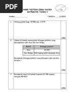 Kertas Peperiksaan Matematik Tahun 2 2025 | PDF