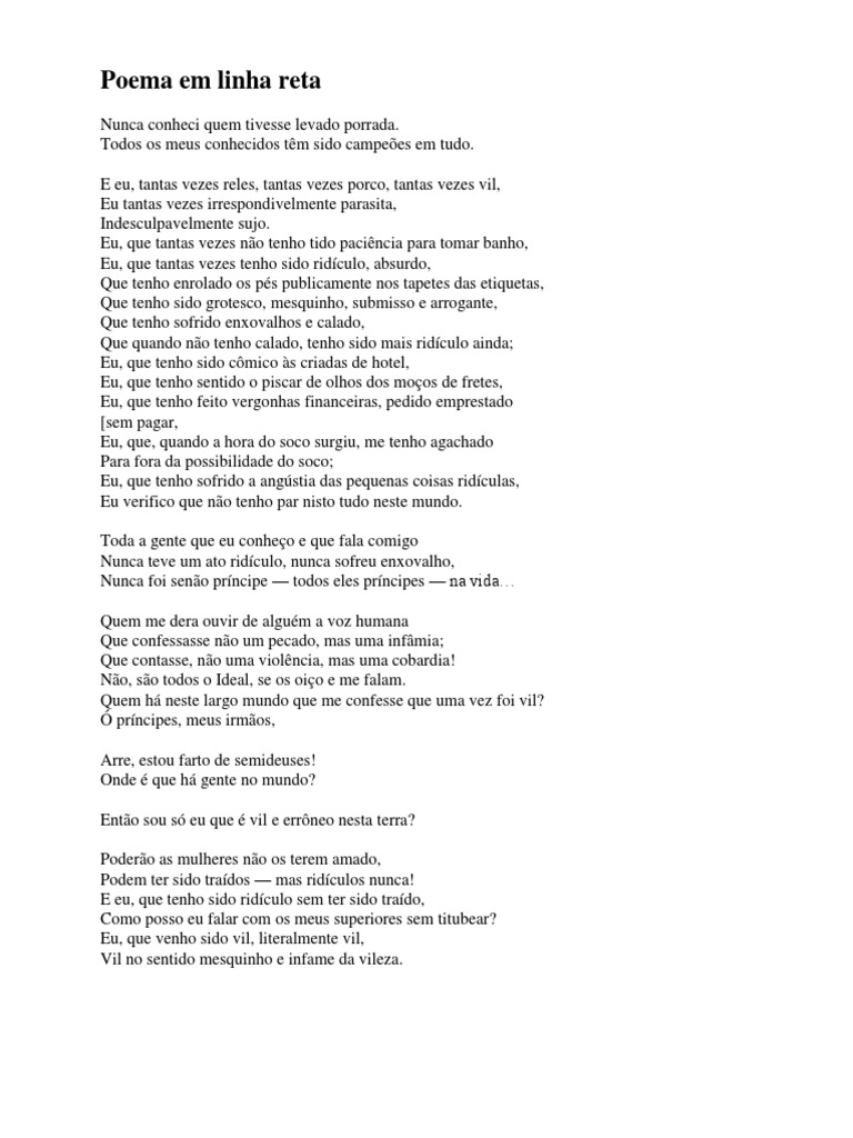 Poema em Linha Reta e Outros Poemas | PDF | Olho | Natureza