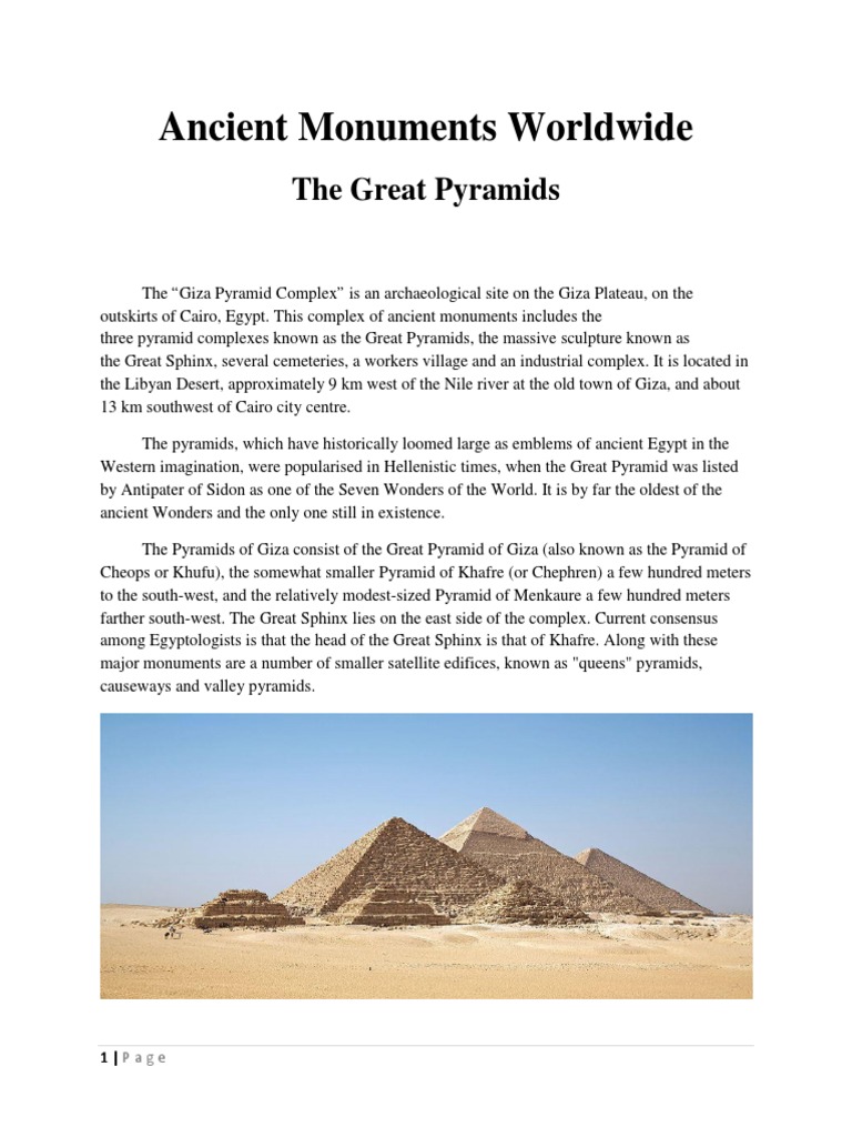 Great Pyramids of Giza: An Overview | PDF | Art | History