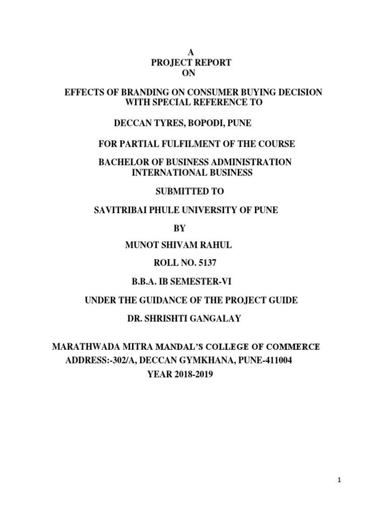 Research Methodology Report On MRF Tyres | PDF | Tire | Consumer Behaviour