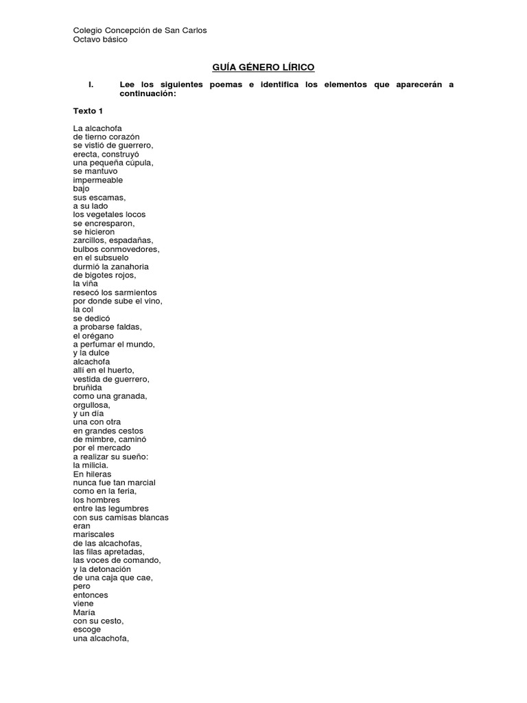 Lírica Tipos de Poemas | PDF