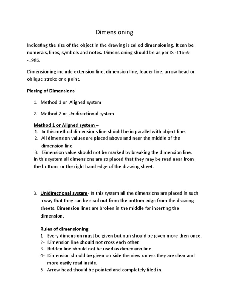 A Guide to Effective Dimensioning Techniques in Technical Drawings | PDF