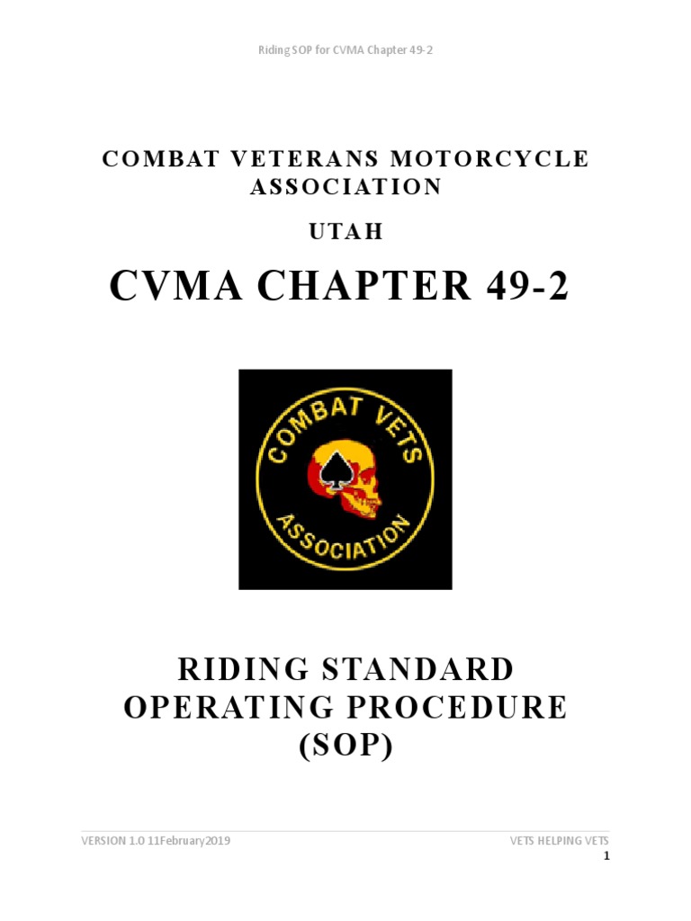 Cvma 49-2 Riding Sop Feb2019 | PDF | Traffic | Traffic Light