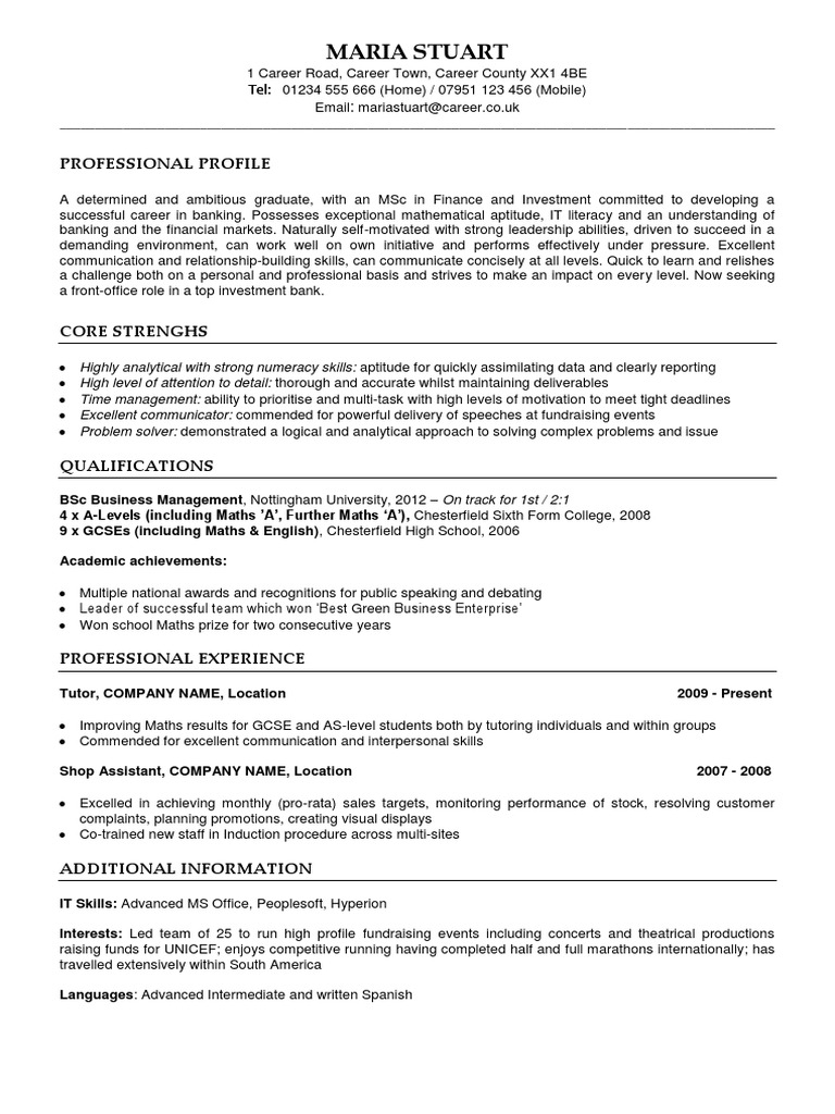 Example Graduate CV | PDF | Teaching Mathematics | Behavior Modification