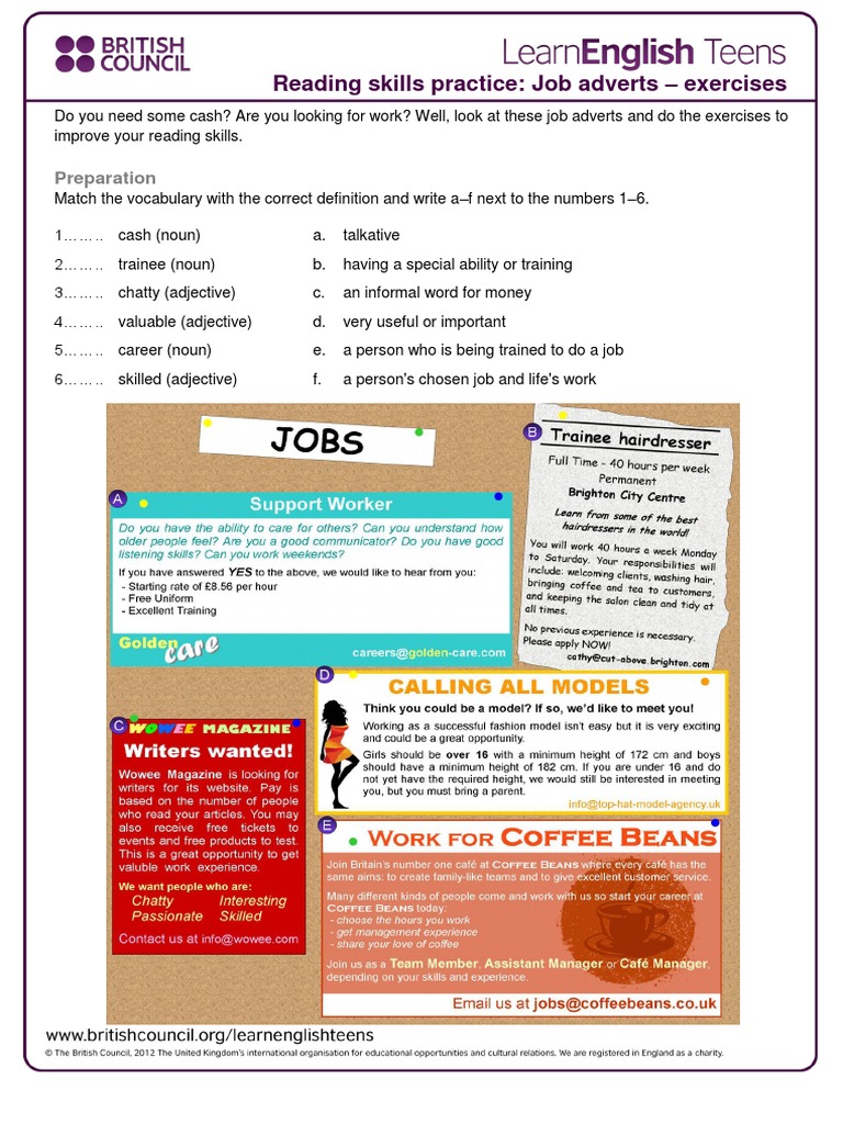 Reading Worksheet | PDF | Behavior Modification | Linguistics