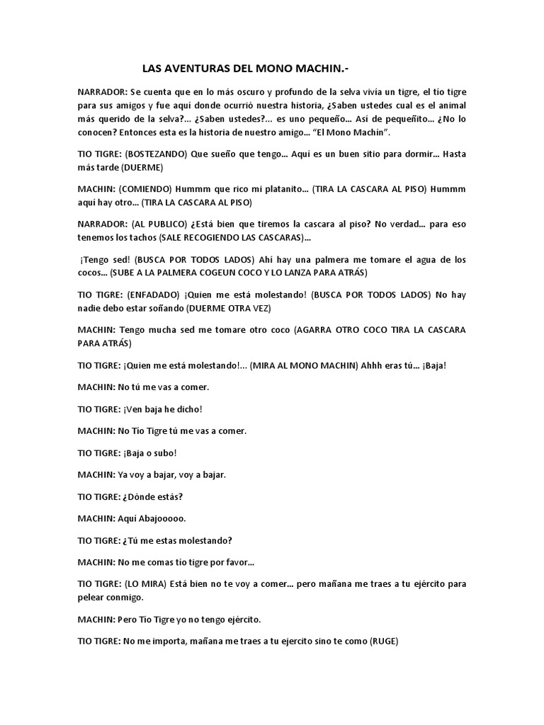 Aventuras del Mono Machín y el Tigre | PDF | Ocio