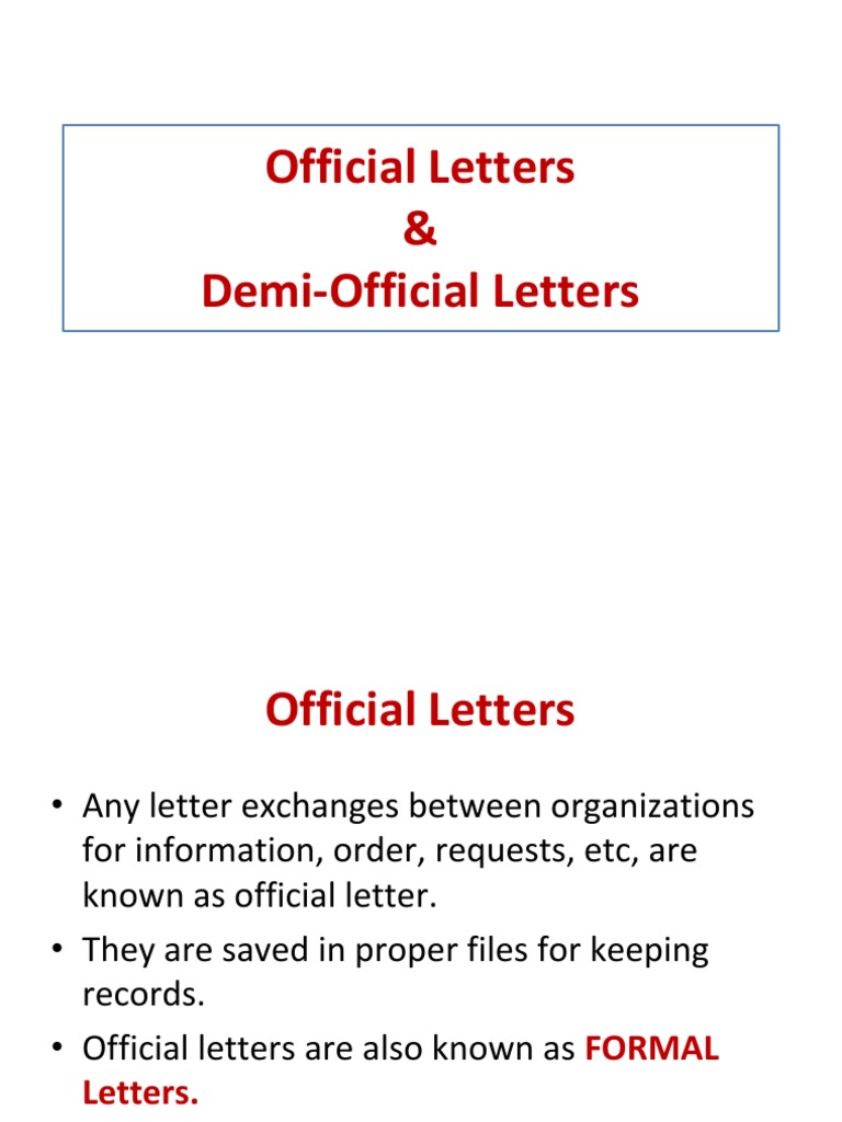 Official and Demi-Official Letter Guidelines | PDF | Information ...