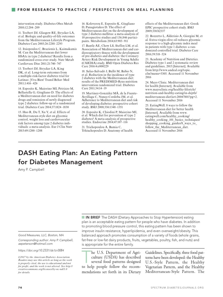 DASH Eating Plan: An Eating Pattern For Diabetes Management: From ...