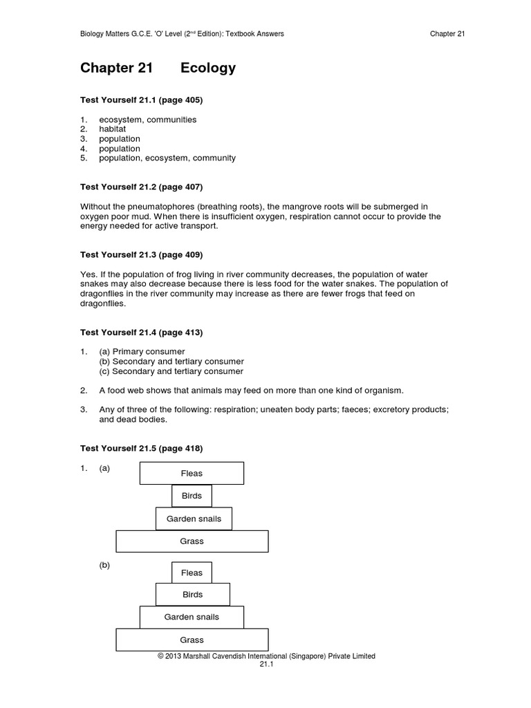 Ecology: Test Yourself 21.1 (Page 405) | PDF | Carbon Sink | Ecosystem