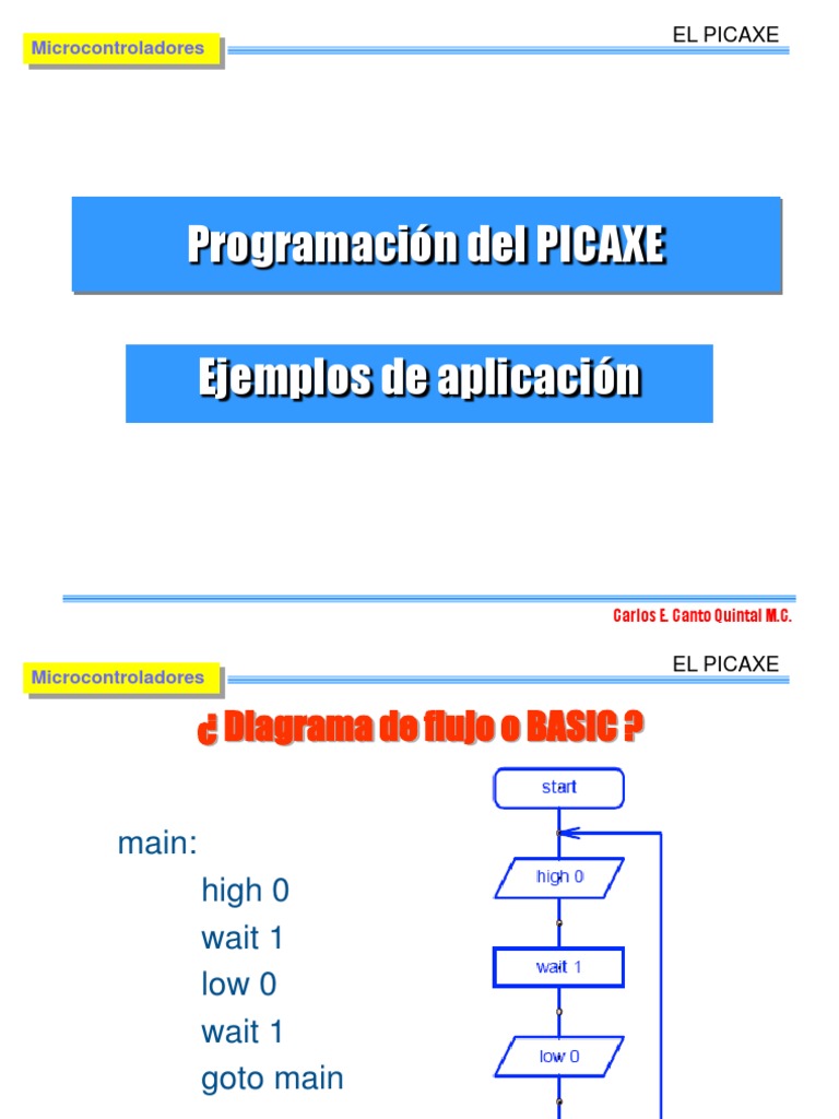 Programaci N Del Picaxe | PDF | Microcontrolador | Ingeniería Informática