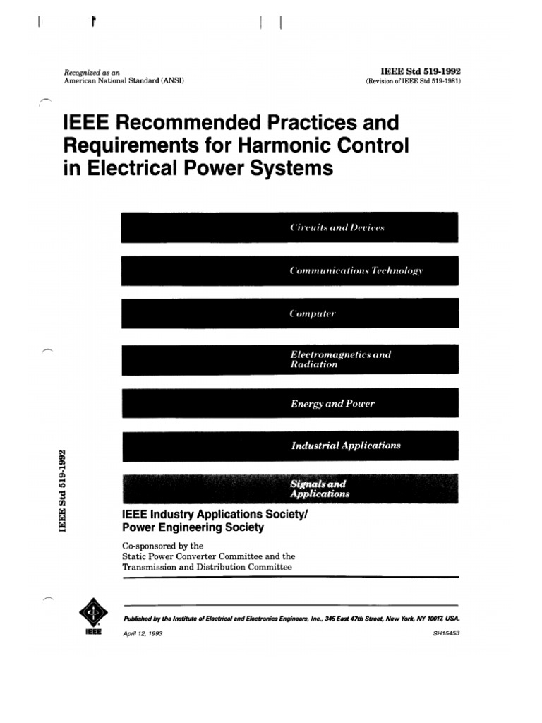 IEEE 519-1992 Recommended Practices and Requirements For Harmonic ...