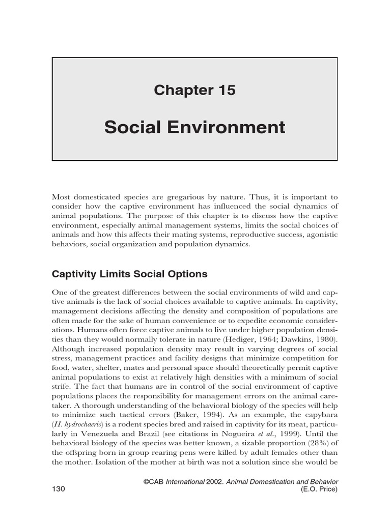 Animal Domestication and Behavior - F Ch15 | PDF | Aggression | Salmon