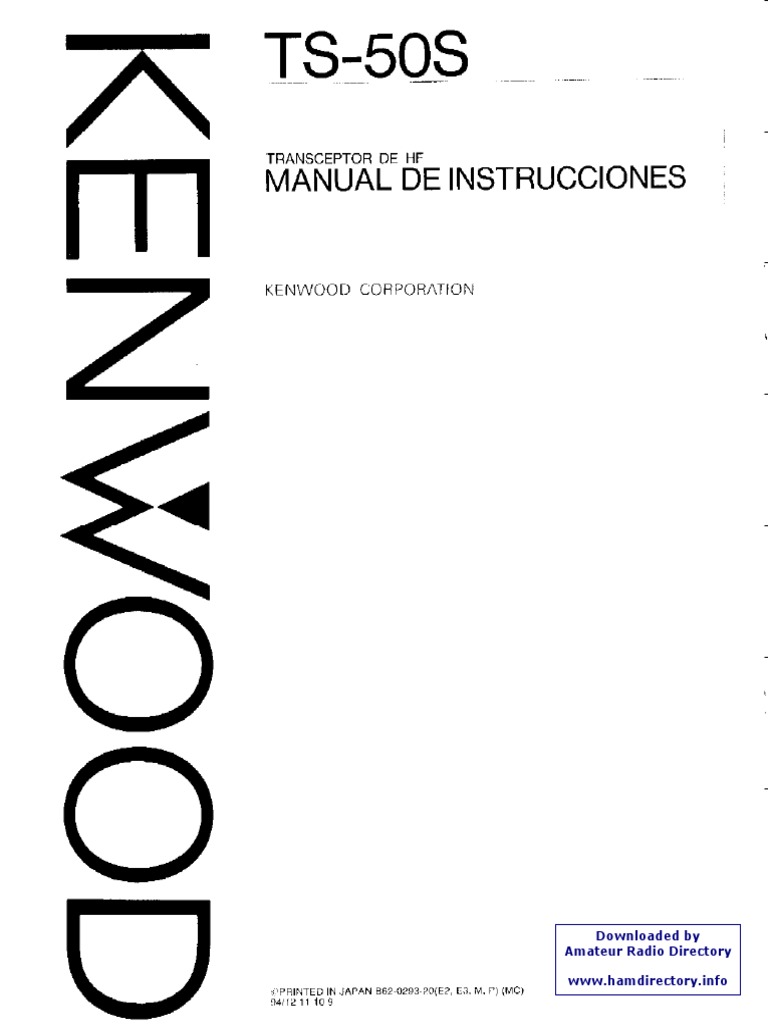 Kenwood Ts-50 Manual de Usuario Español | PDF