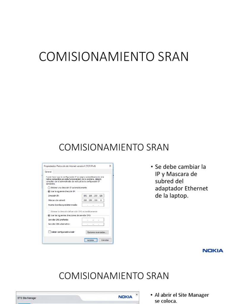 Guía de Comisionamiento SRAN | PDF | Redes | Protocolos de internet