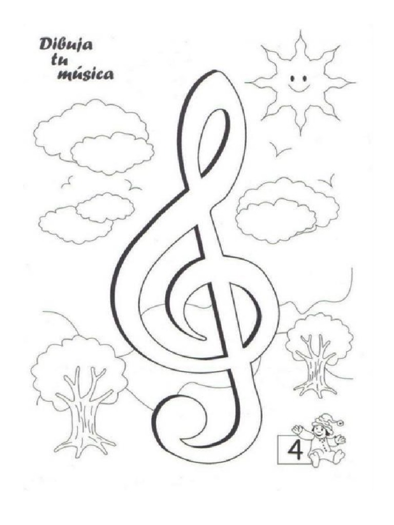 clave de sol para colorear