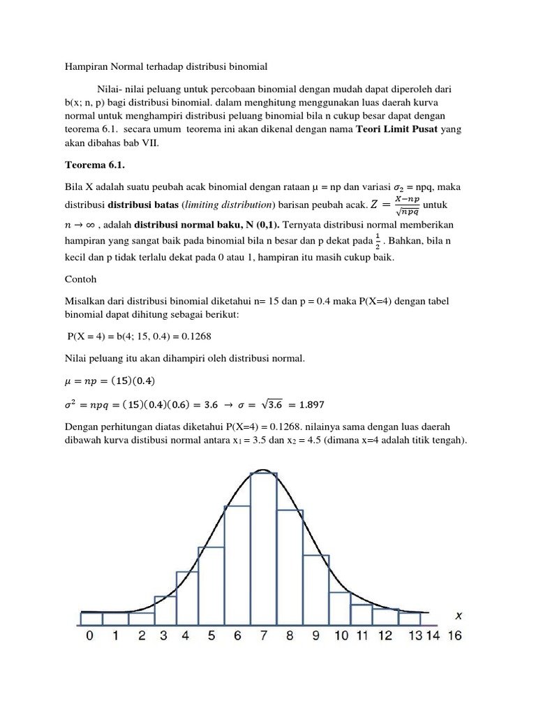 Hampiran Normal Terhadap Distribusi Binomial | PDF