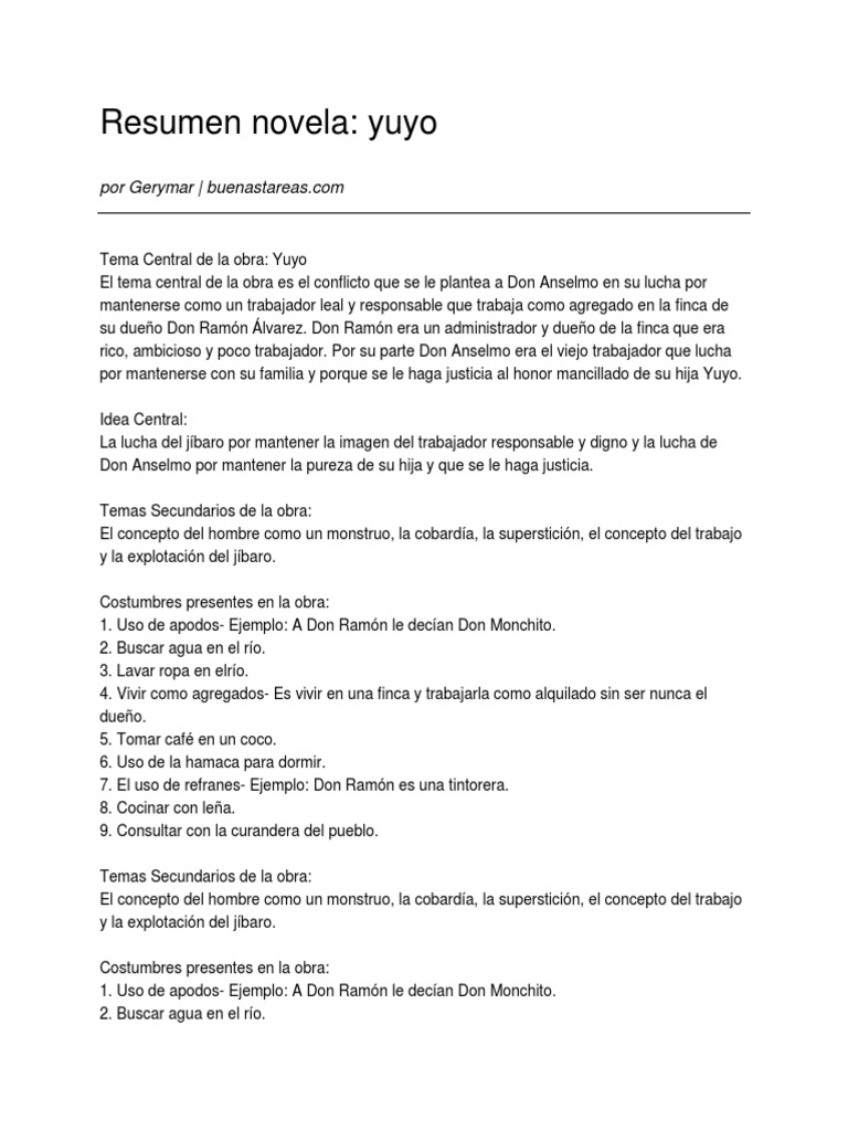 Resumen Novela | PDF