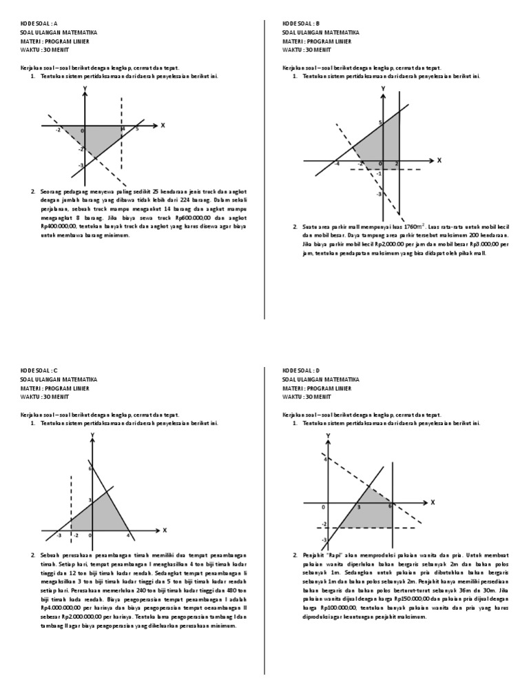 Soal Program Linier Sma | PDF