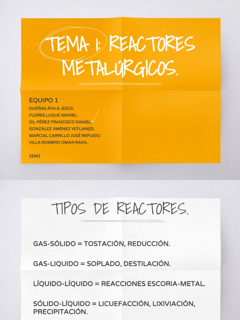 Tema 1. Reactores Metalùrgicos | PDF | Arrabio | Alto horno