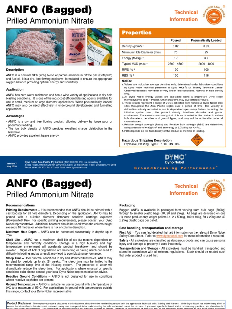 ANFO Bagged PDF | PDF | Chemistry | Nature