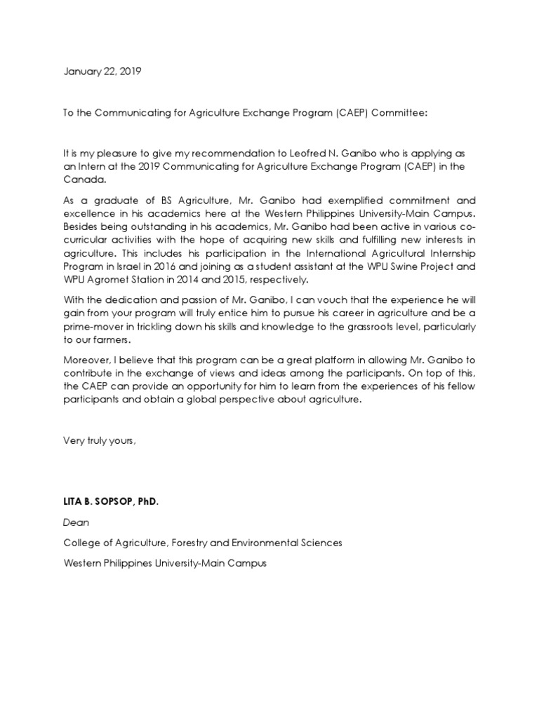 Recommendation Letter (Sample) | PDF