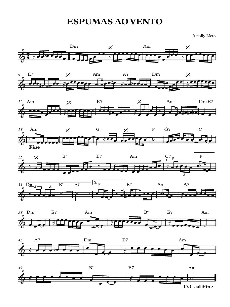 Espumas Ao Vento - Duo Danado - Partitura Completa | PDF