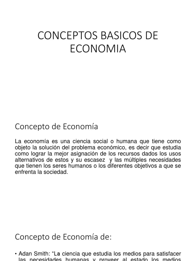 Conceptos Basicos de Economia | PDF | Bienes | Macroeconómica