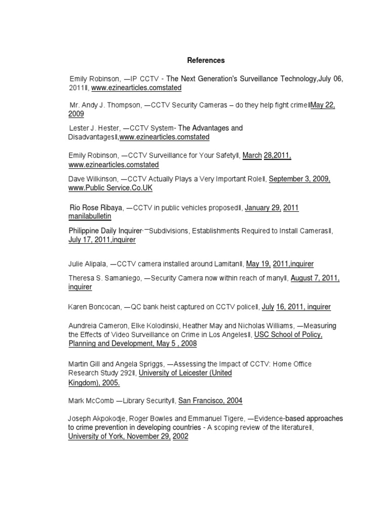 CCTV Surveillance References | PDF | Closed Circuit Television ...