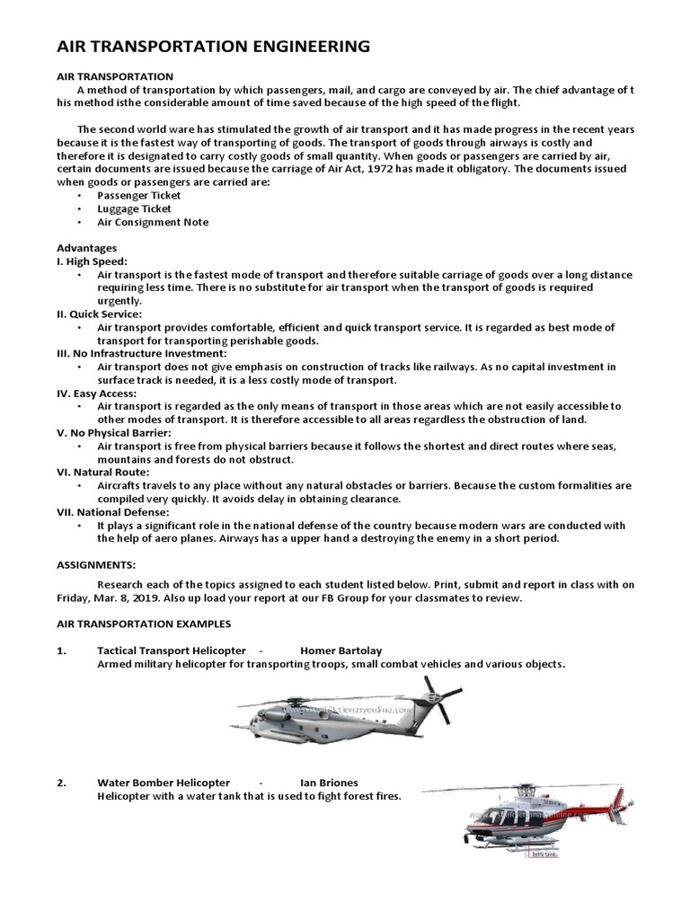 2 Air Transportation Engineering and Assignment 1 | PDF | Mode Of Transport | Transport