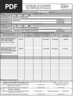 Sample 2307 | PDF | Withholding Tax | Corporate Tax
