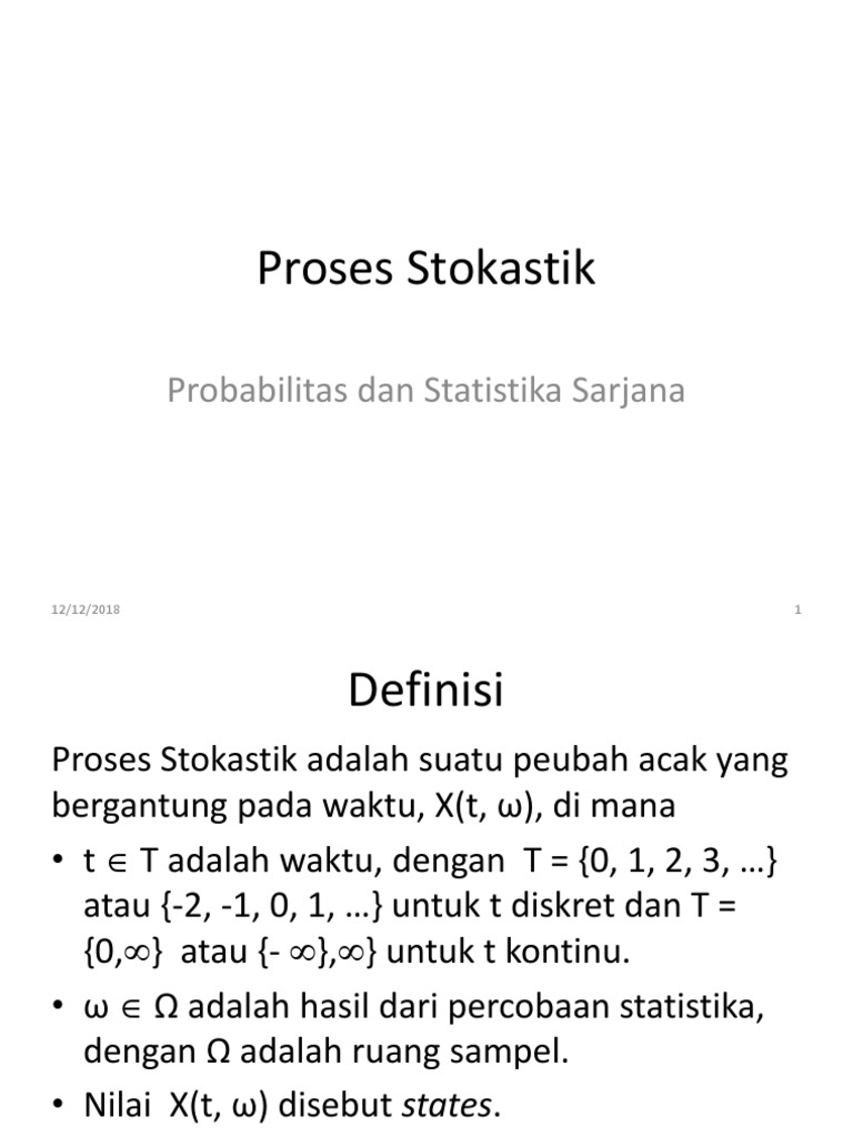 Pengantar Proses Stokastik dan Contohnya | PDF | Metode & Bahan Ajar ...