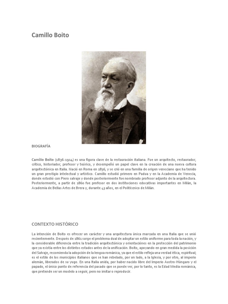 Camillo Boito | PDF | Italia