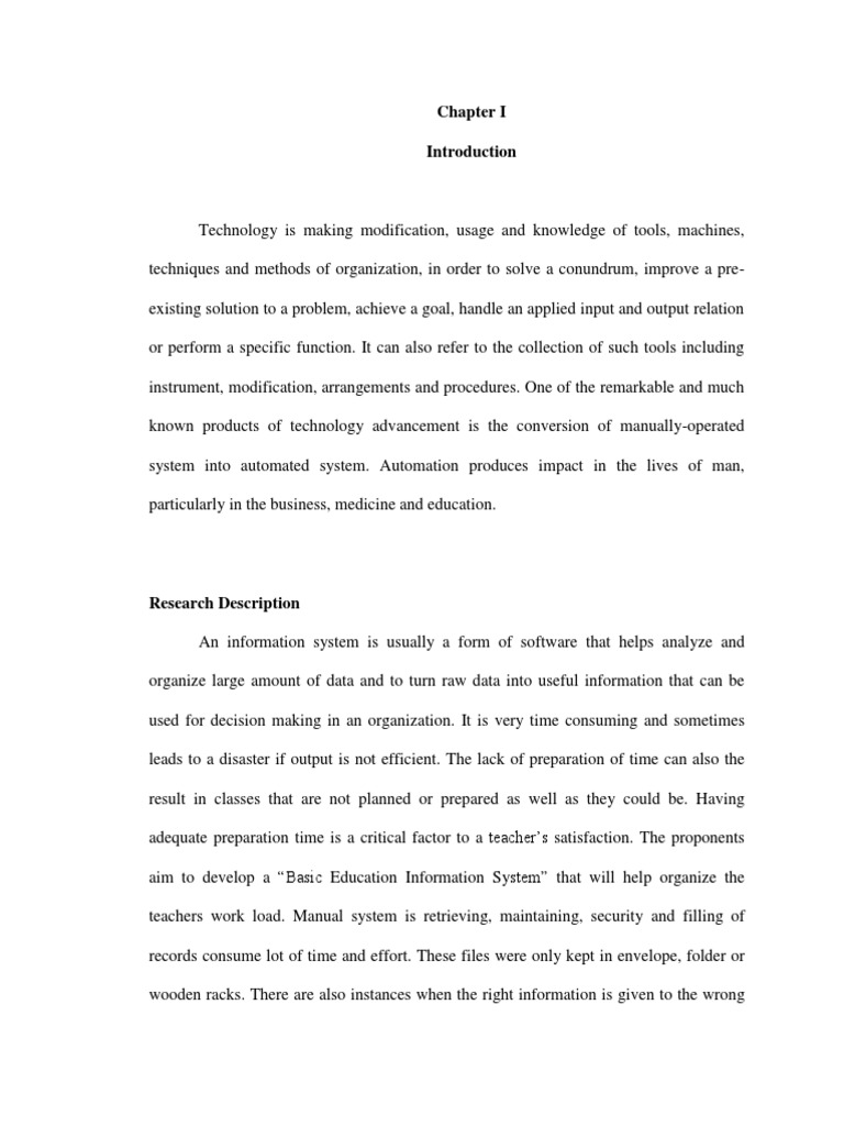 Basic Education Information System (Thesis) | PDF | Information System | Automation