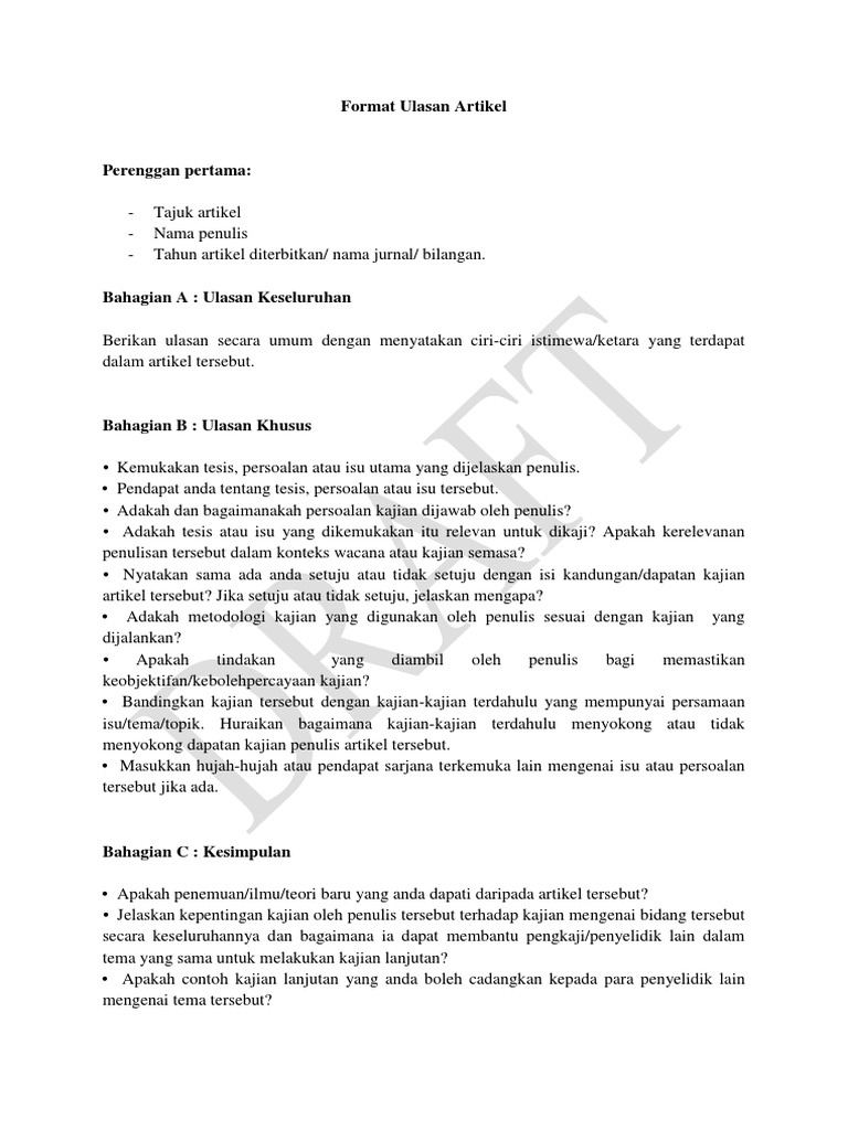 Format Ulasan ARTIKEL | PDF