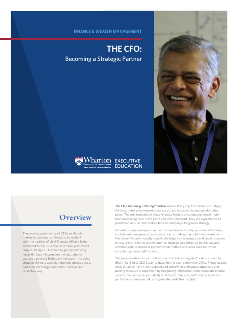 Wharton The CFO | PDF | Chief Financial Officer | Wharton School Of The ...