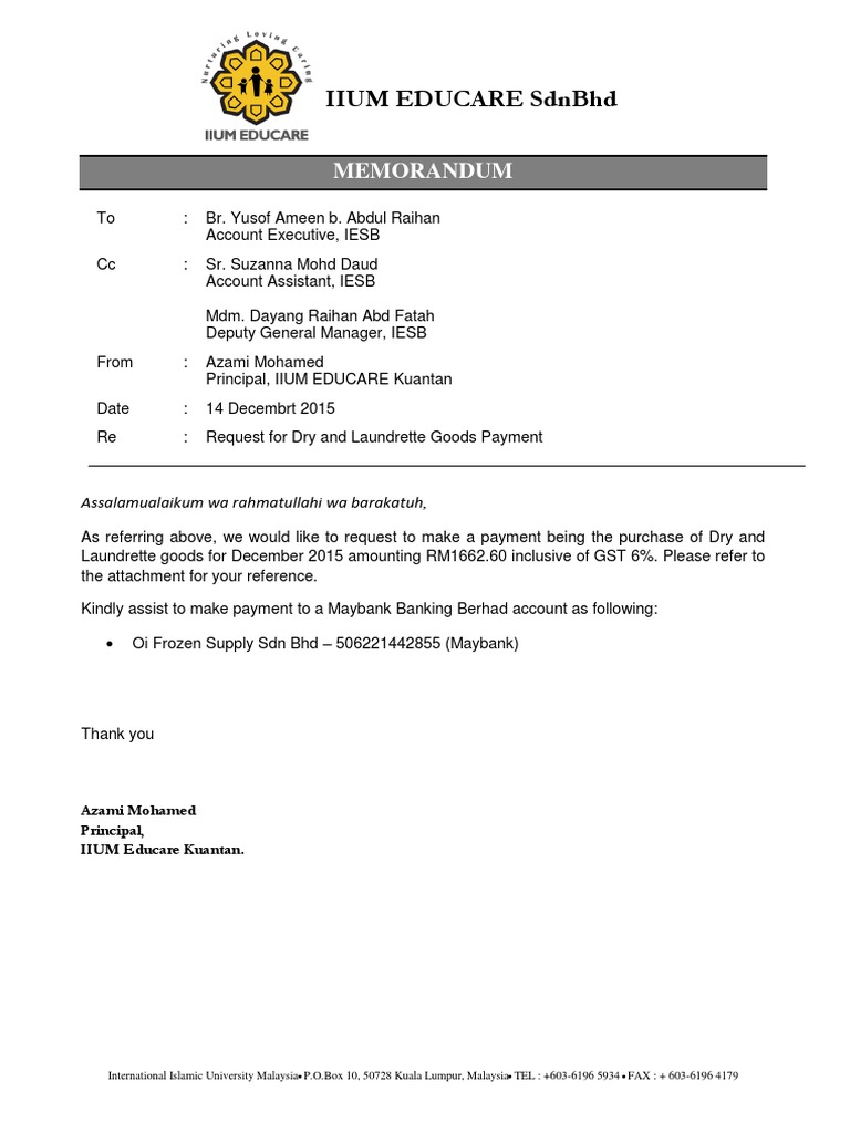 Payment Request for Laundry Goods | PDF | Career & Growth