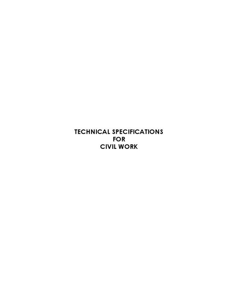 Technical Specifications for Civil Works | PDF | Specification ...