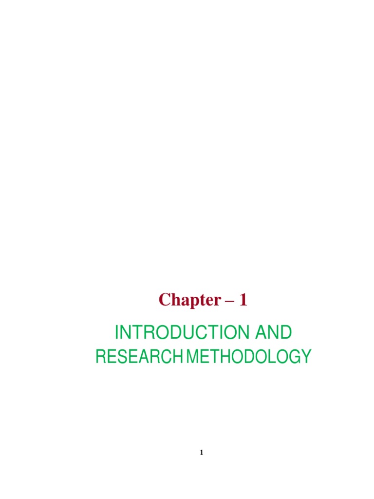 Introduction and Research Methodology: Chapter - 1 | PDF | Derivative ...