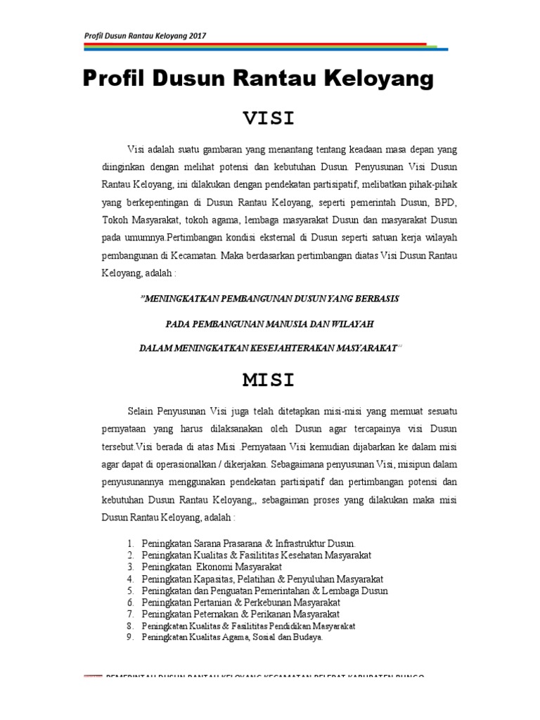 Profil Dusun Rantau Keloyang | PDF