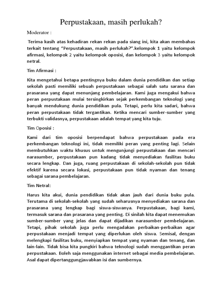 Teks Debat | PDF