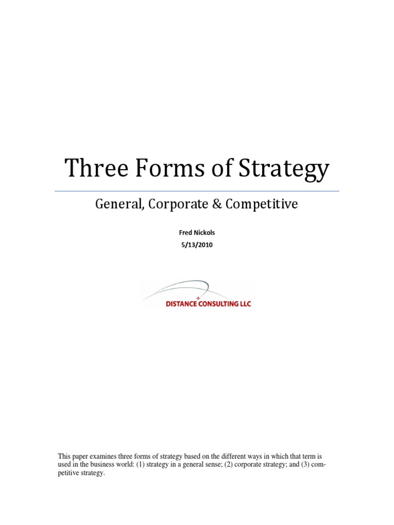 Three Forms of Strategy: General, Corporate & Competitive | PDF ...