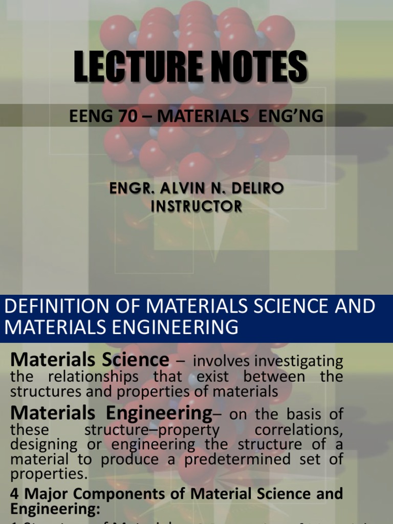 Lecture - Notes - Materials Science and Engineering - 9282018 PDF | PDF ...