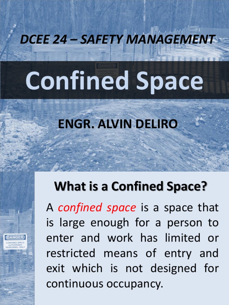 Lecture Note - Confined Space | PDF | Personal Protective Equipment ...
