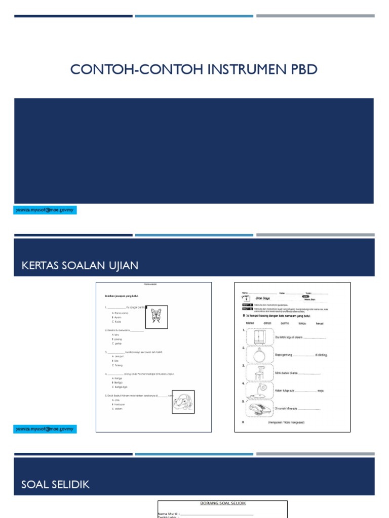 Contoh-Contoh Instrumen PBD: Yusniza - Myusof@moe - Gov.my | PDF