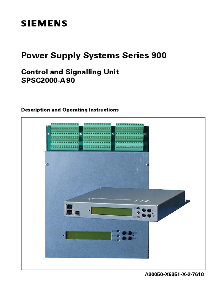 Power Supply Systems Series 900: Control and Signalling Unit SPSC2000-A ...
