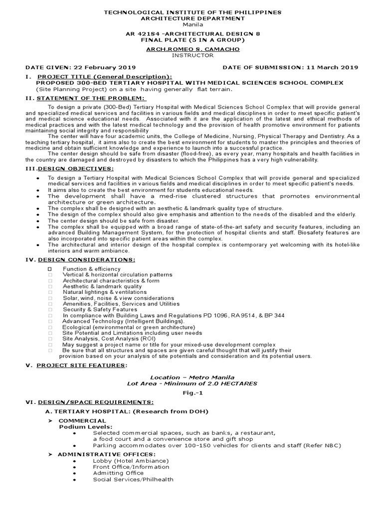 Design 8 Proposed Tertiary Hospital | PDF | Health Care | Hospital